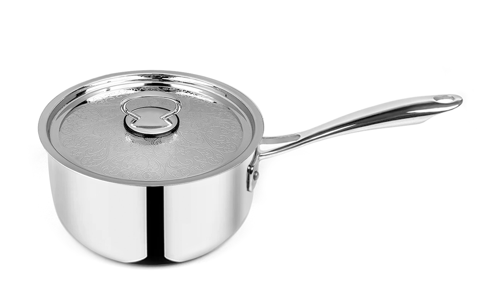 PRO PLUS - Triply Saucepan with SS Design lid (CASTING HANDLE)