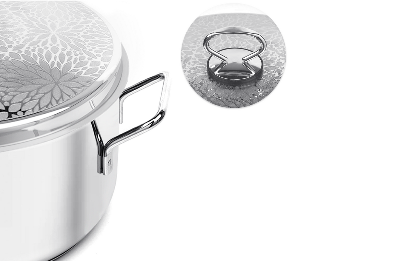 Pradeep Stainless Steel Sandwich Bottom Cookpot (SANO) with Design lid