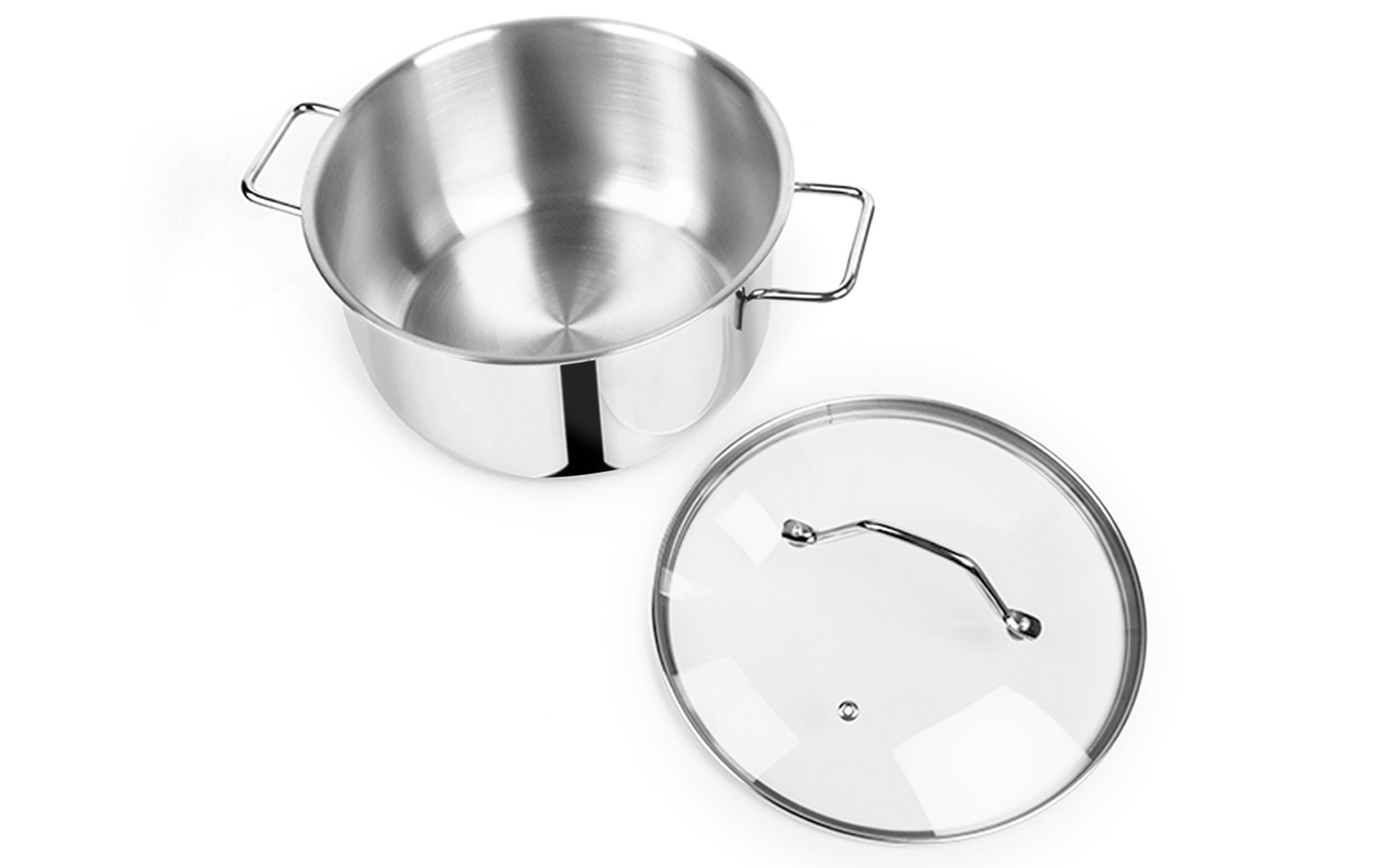 Stainless Steel Sandwich Bottom Cookpot (Bello) With Glass Lid